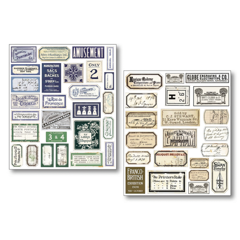 Mixed Media Stickers - Vintage Scripts Pack of 10 - DownUnder Direct ...